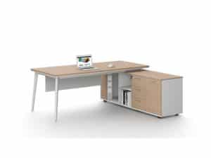 BUREAU DIRECTION DG21-D0118 L/R 1800*1600x760 DB28 TECH ANG SKIN BLAN ...